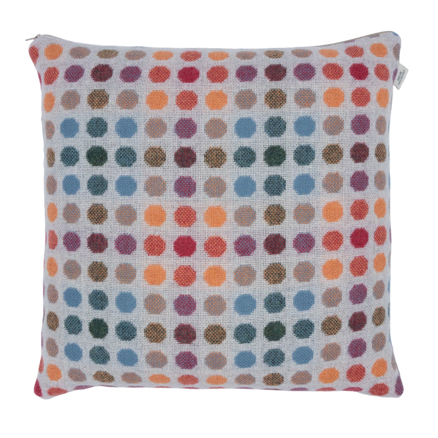 Spotty Welsh Tapestry Mondo Cushion woven by Melin Tregwynt